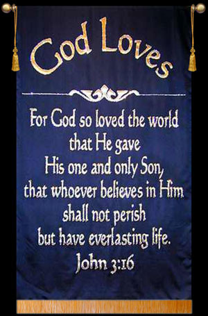 God Loves Worship Banner - Shop Now for Inspirational Decor
