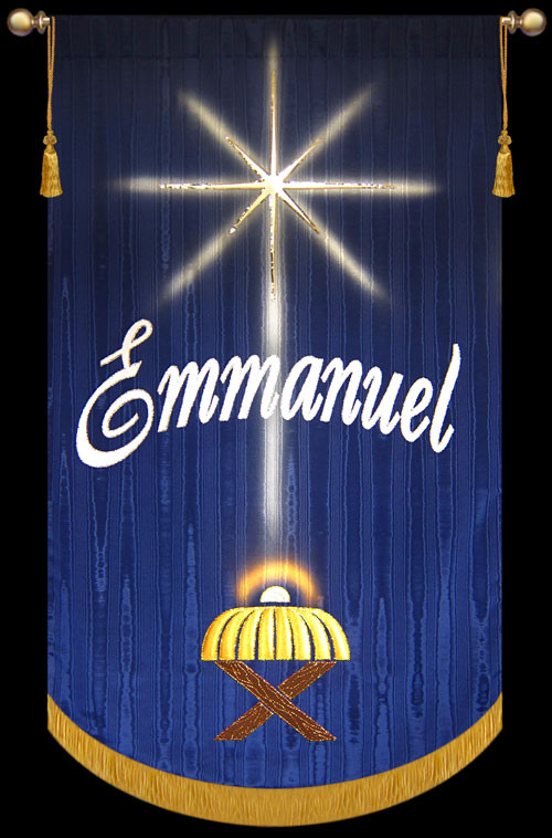 Emmanuel Advent Banner: Sacred Christmas Decorations