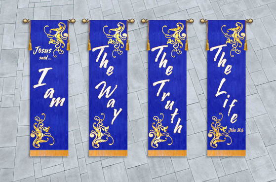 Jesus the way, truth, life 4 Banners | Banner set for church