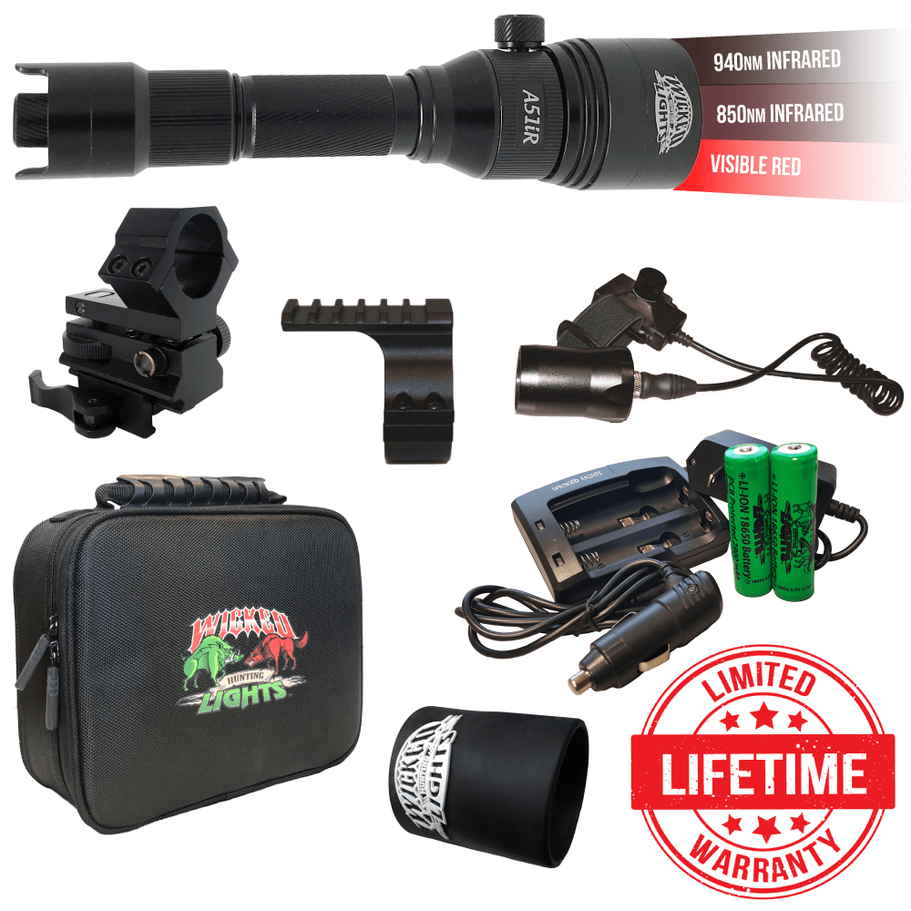Wicked Lights A51iR 3-LED-In-1 Infrared and Red Night Hunting Light Kit ...