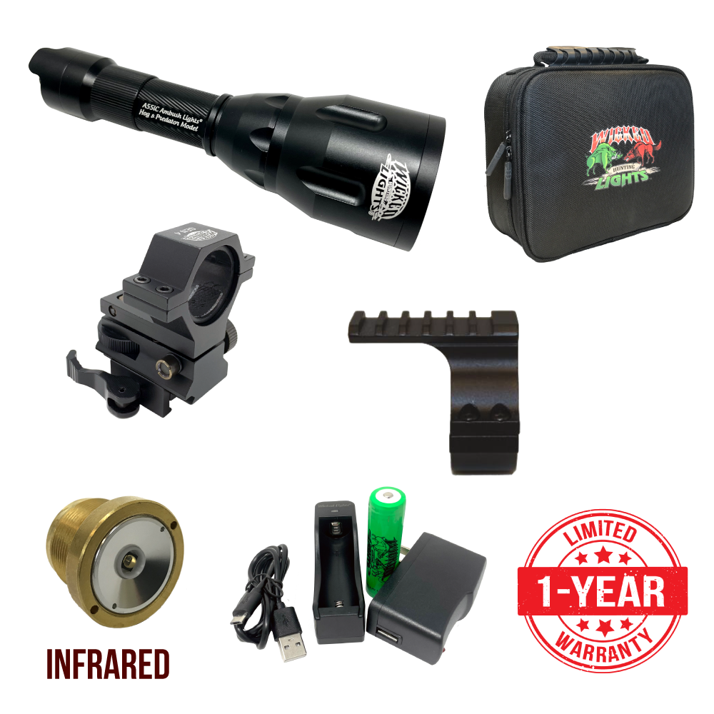 Wicked Lights® A55IR Infrared (IR) Night Hunting Light Kit for Coyote ...