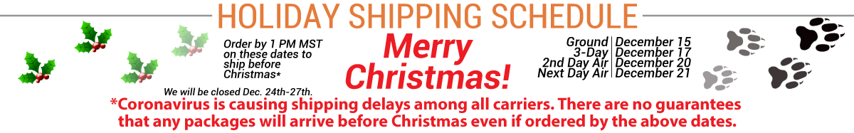Holiday Shipping Schedule