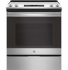 JS645SLSS GE 30" Slide-In Front Control Electric Range with Power Boil ...