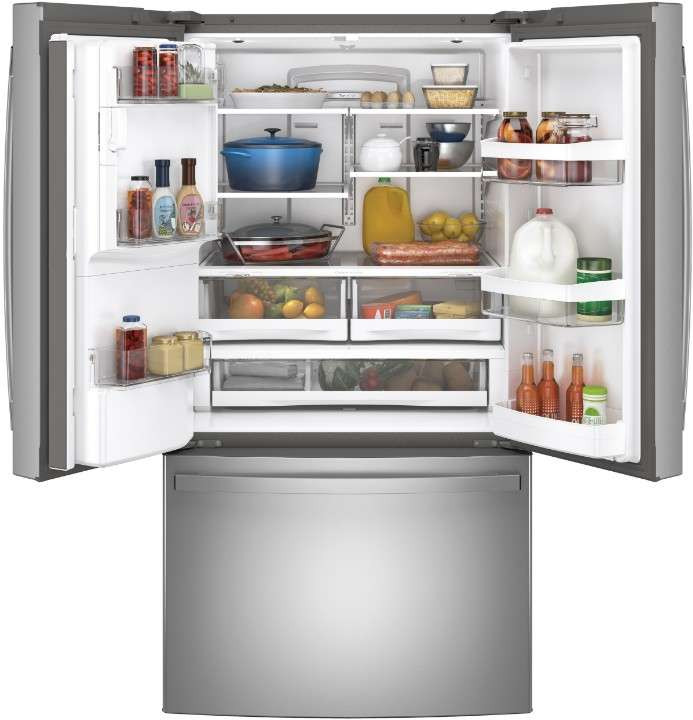 GE GFE28GYNFS 36" French-Door Bottom Freezer Refrigerator with Showcase ...
