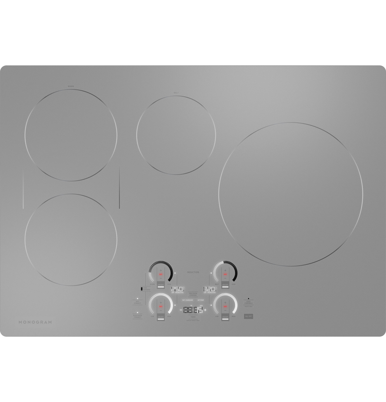 Monogram ZHU30RSTSS 30" Induction Cooktop with Glide Touch Control and ...