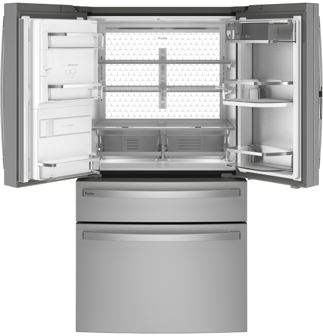 GE Profile PXD22BYPFS 36" Counter Depth 4-Door French-Door Refrigerator ...