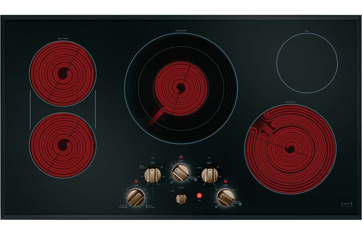 CEP70363MS2 Cafe 36" Smoothtop Electric Cooktop with LED Backlit Knobs ...