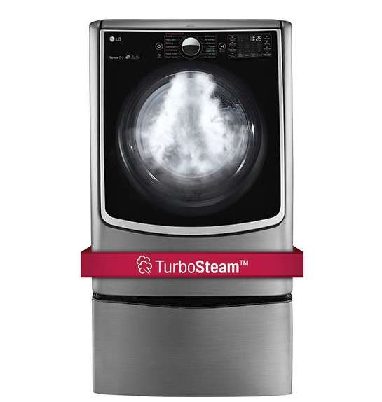 LG DLEX5000V 7.4 cu.ft. Ultra Large Capacity TurboSteam Dryer w/ On ...