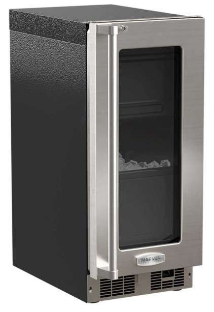 Marvel MP15CPG3RS 15"Professional Clear Ice Machine with Glass Door and ...