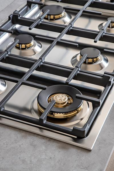 Bertazzoni Prof366qbxt 36 Gas Cooktop 6 Brass Burners Professional