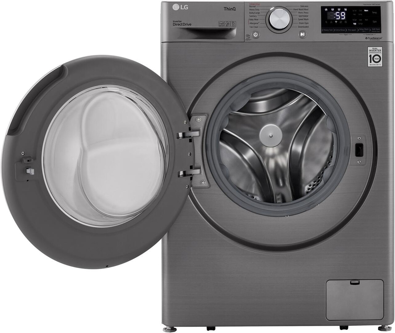 LG WM1455HVA 24" 2.4 cu.ft. Compact Front Load Washer with Built-In ...