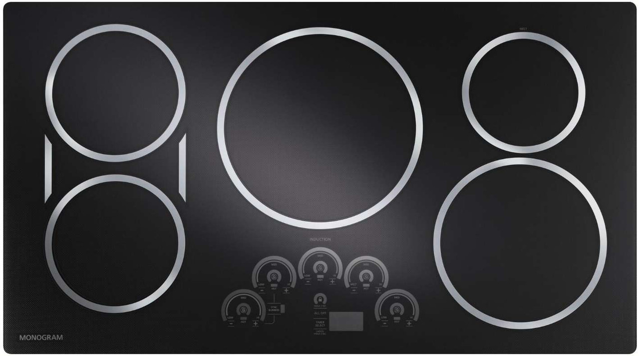 Monogram ZHU36RDPBB 36" Induction Cooktop with 5 Cooking Zones - Black ...