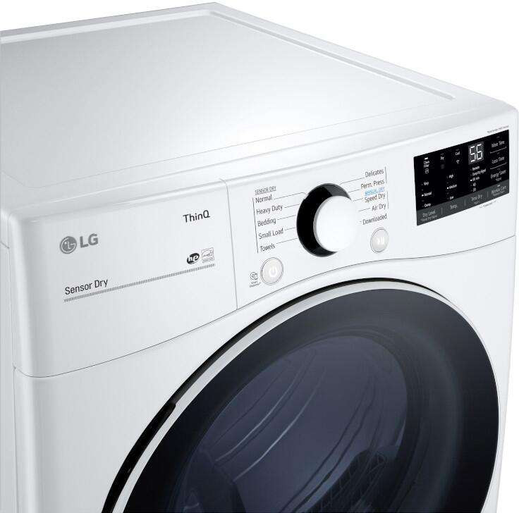 LG DLE3600W 27" 7.4 cu.ft. Ultra Large Capacity Electric Dryer with ...