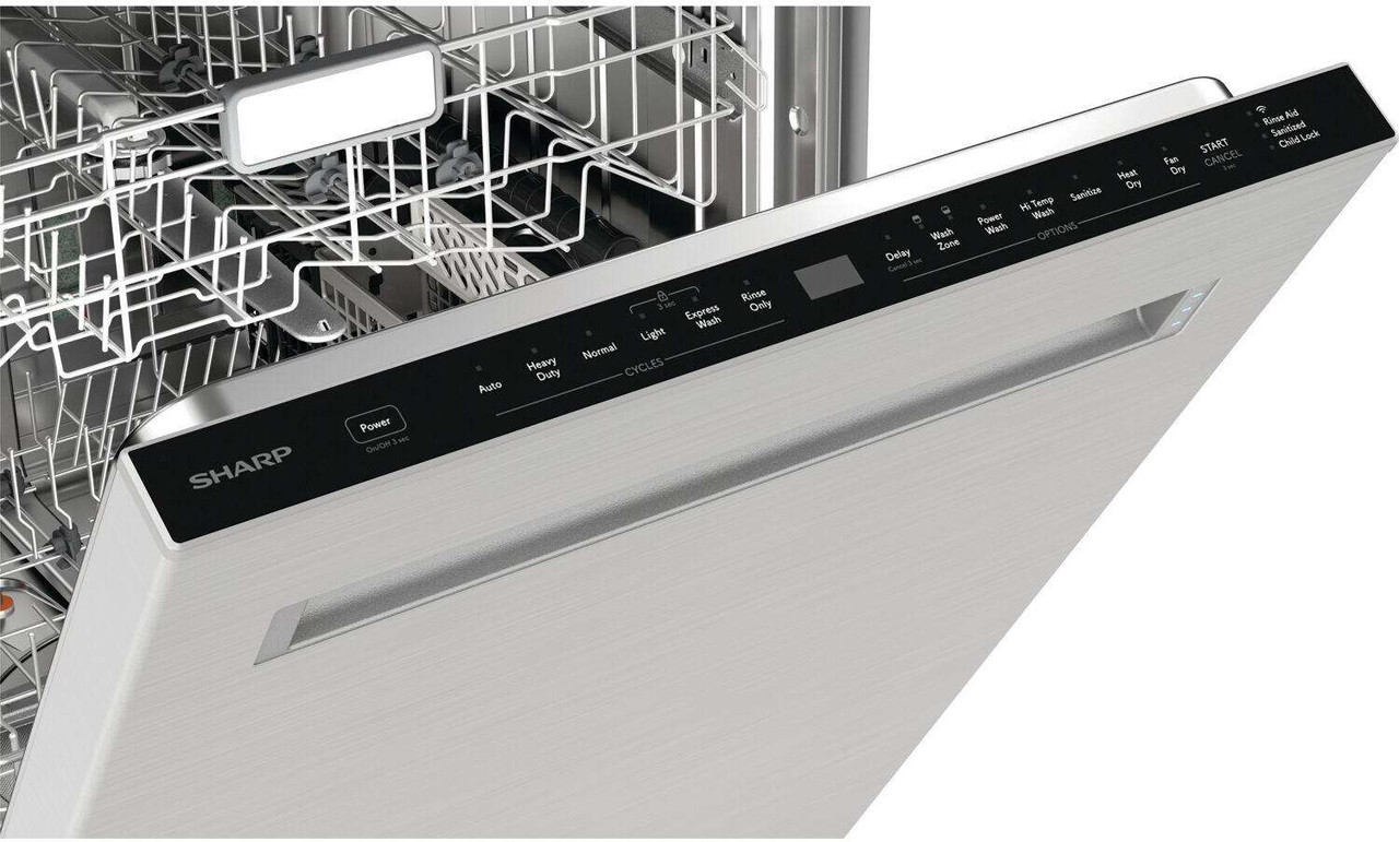 Sharp SDW6767HS 24" Top Control Dishwasher 45 dBA - Stainless Steel ...