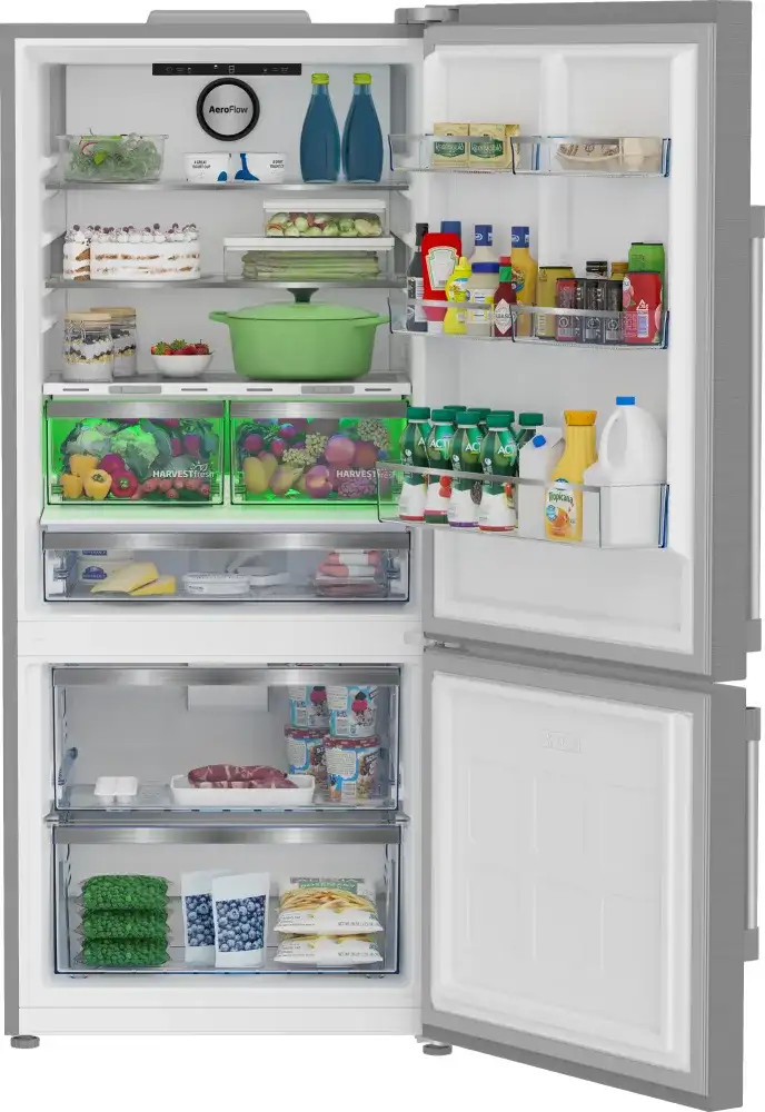 Beko BFBF30216SS 30" 16.2 cu. ft. Bottom Mount Refrigerator with Auto ...
