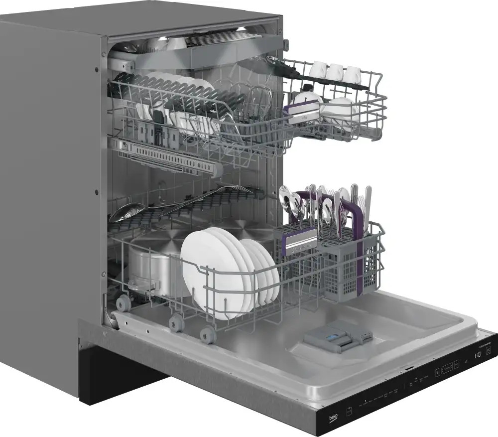 Beko DDT38532XIHHW 24" Hardwired Front Control Dishwasher with ...
