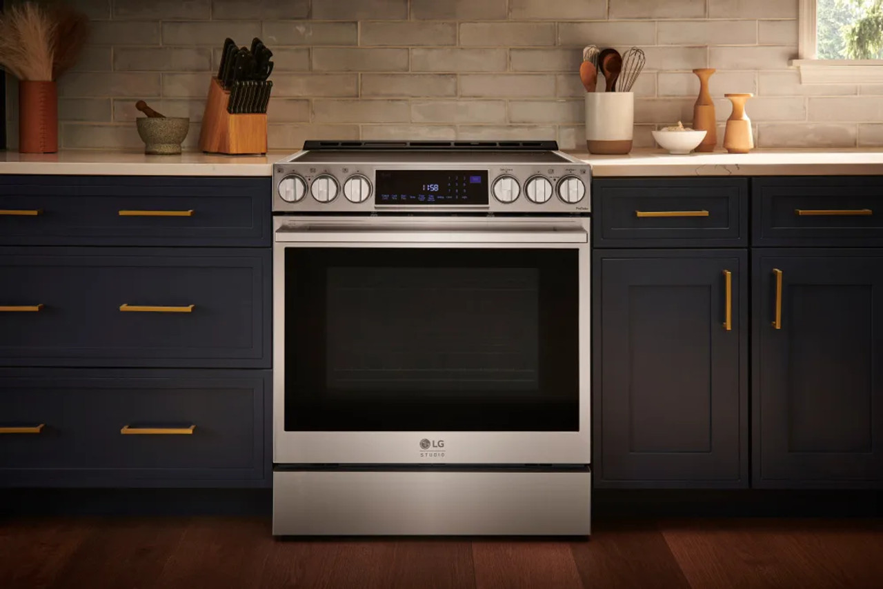 LSIS6338FE LG Studio 30 Smart WiFi Enabled Slide In Induction Range with Air Sous Vide and Air Fry Stainless Steel