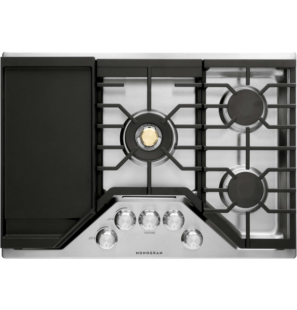 ZGU30RSLSS Monogram 30" Gas Cooktop with Precisions Knobs and Tri-Ring ...
