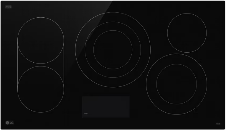 LG CBEW3617BE 36" Premium Smart Electric Cooktop with UltraHeat Cooking ...