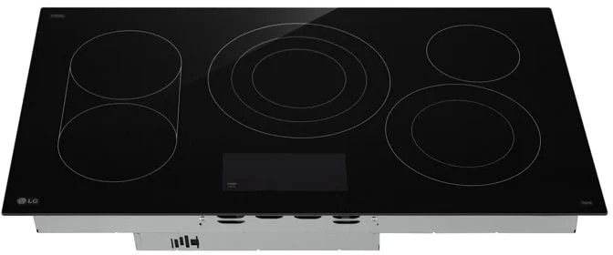 LG CBEW3617BE 36" Premium Smart Electric Cooktop with UltraHeat Cooking ...
