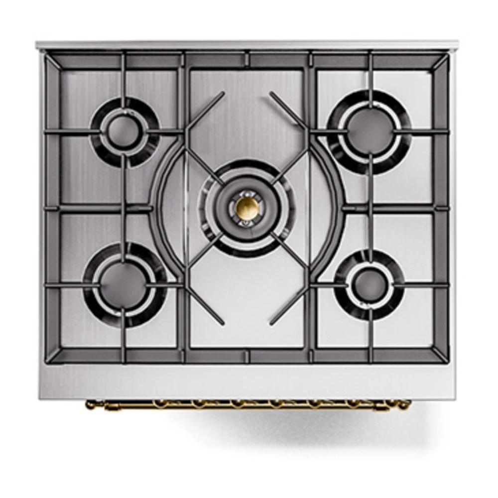 Ilve UP30NMPBGG Nostalgie II 30" Dual Fuel Range with 5 Burners ...