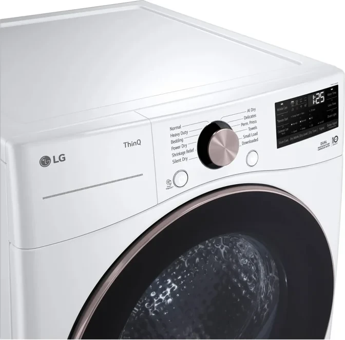 LG DLHC4002W 27" Ultra Large Capacity Heat Pump Ventless Dryer with AI ...