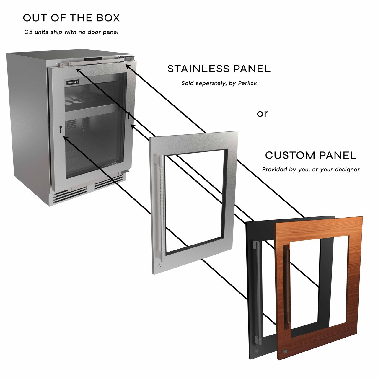Perlick G5WR24GD 24" G5 Luxe Shallow Depth ADA Wine Reserve - Glass ...