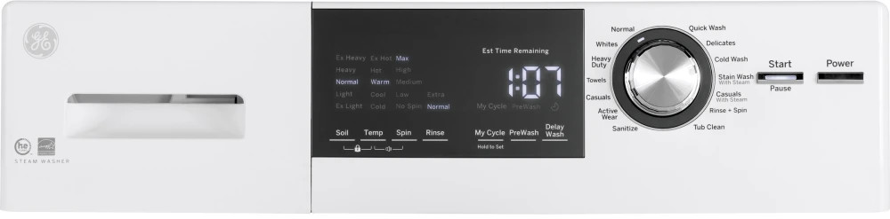GE GFW148SSMWW 24" Front Load Washer 2.4 cu. ft. with Quick Wash and ...