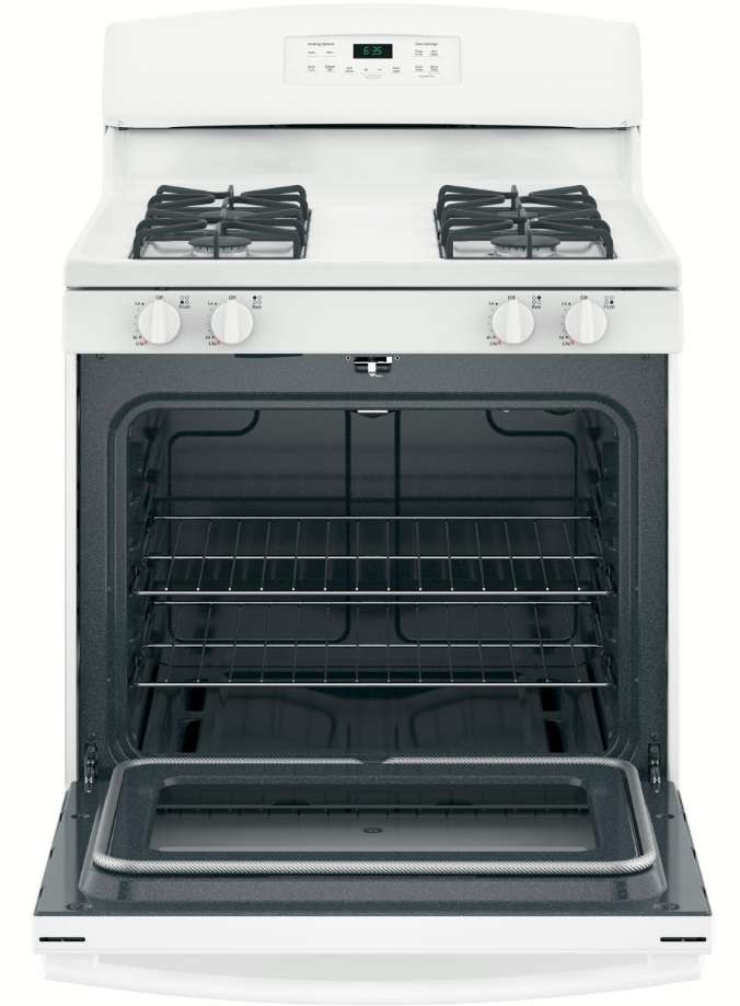 GE JGB635DEKWW 30" Freestanding Gas Range With 4 Cooktop Burners ...