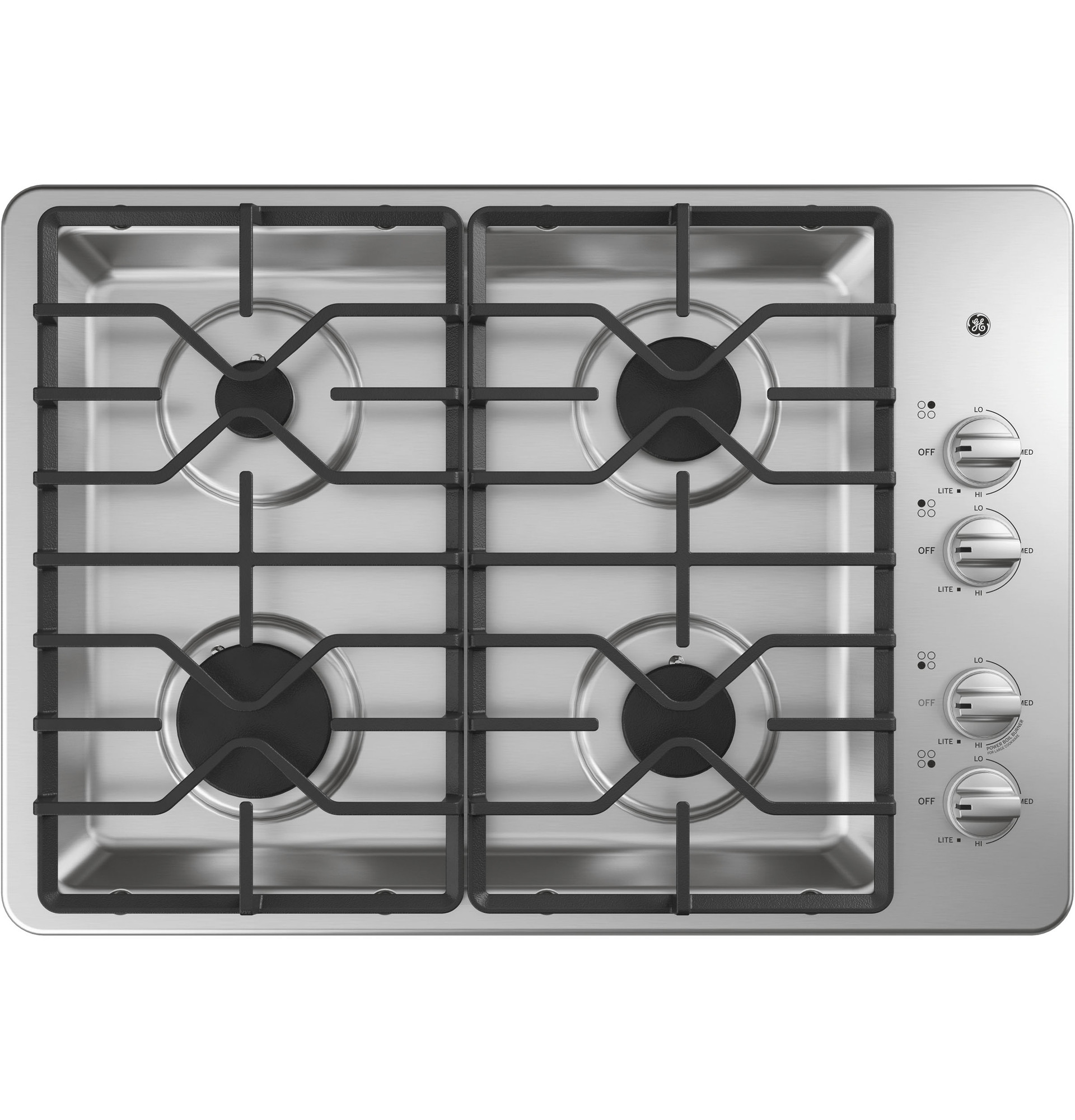 JGP5036SLSS GE 36" Built-In Gas Cooktop with Sealed Cooktop Burners ...