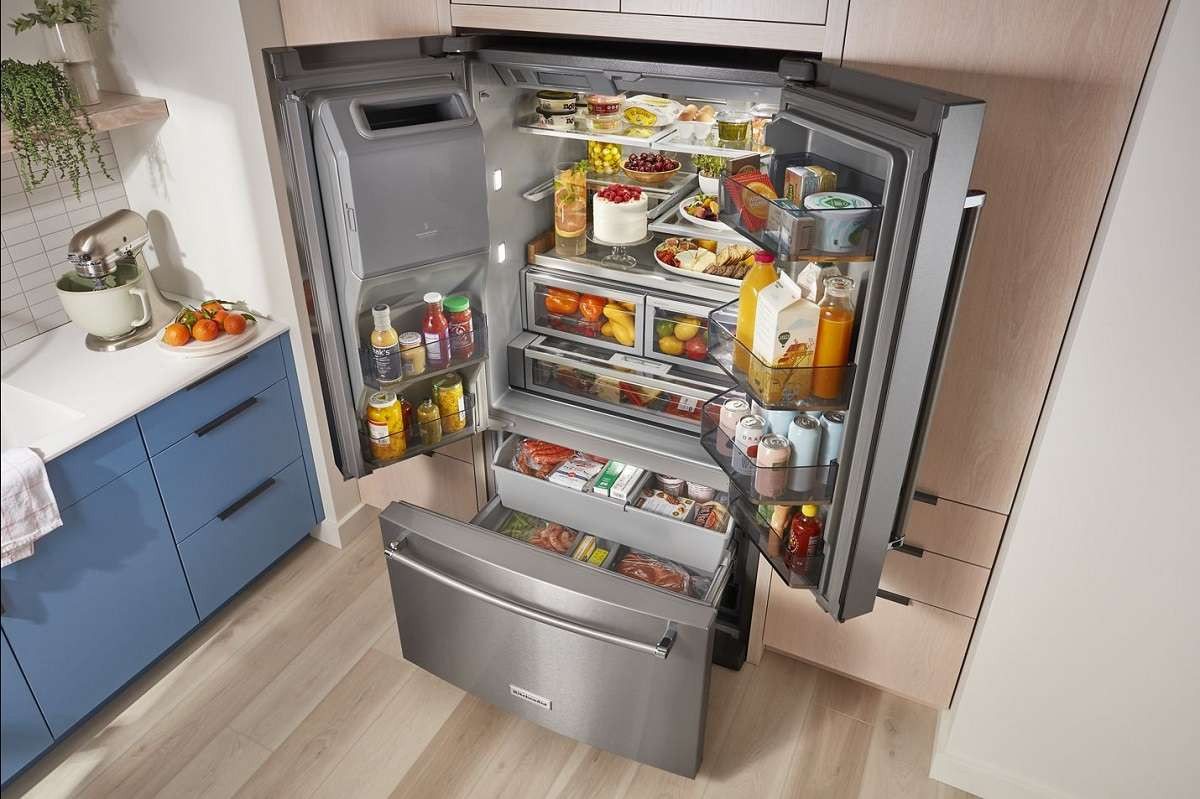 KitchenAid KRFF577KPS 36" French Door Refrigerator with Exterior Ice ...