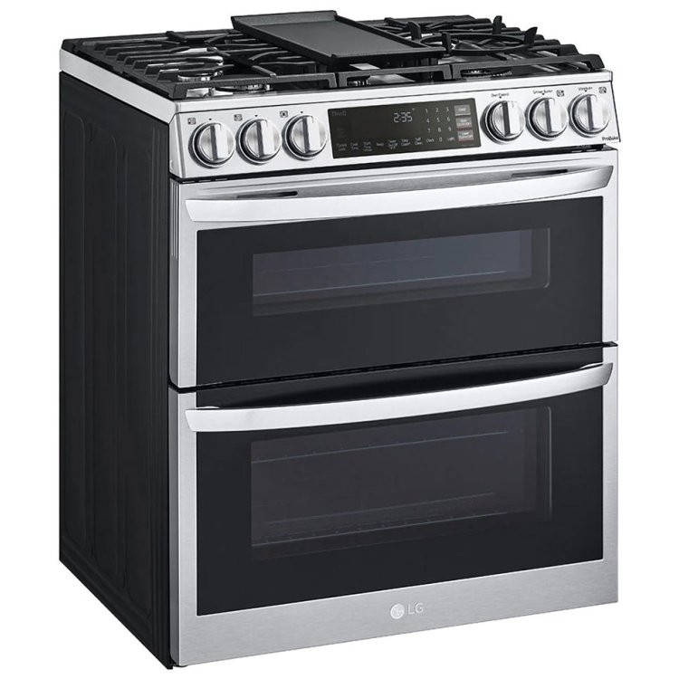 LG LTGL6937F 30" Gas Double Oven Slide-In Range with 5 Burners ...
