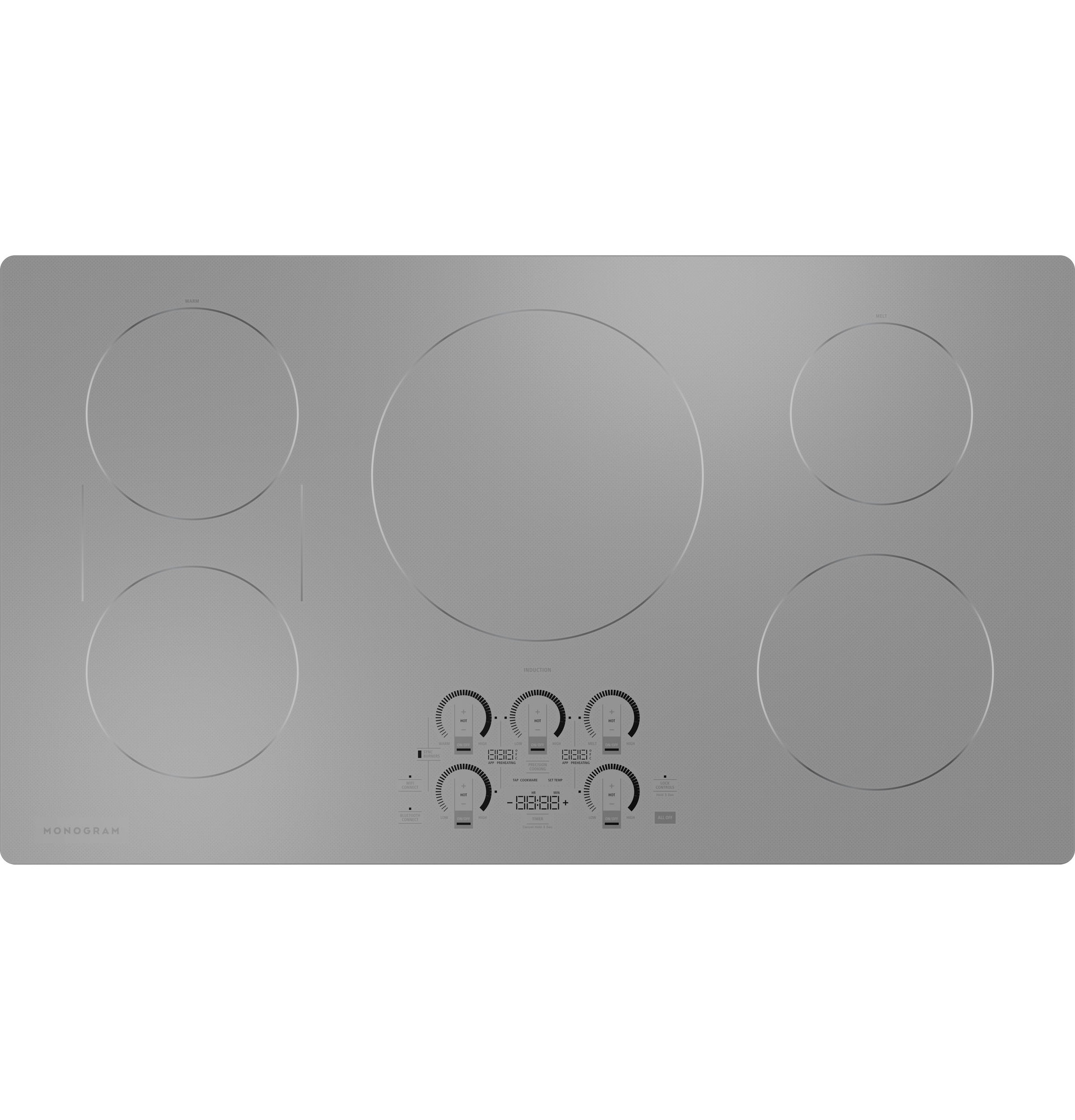 ZHU36RDTBB Monogram 36" ADA Compliant WiFi Enabled Induction Cooktop ...
