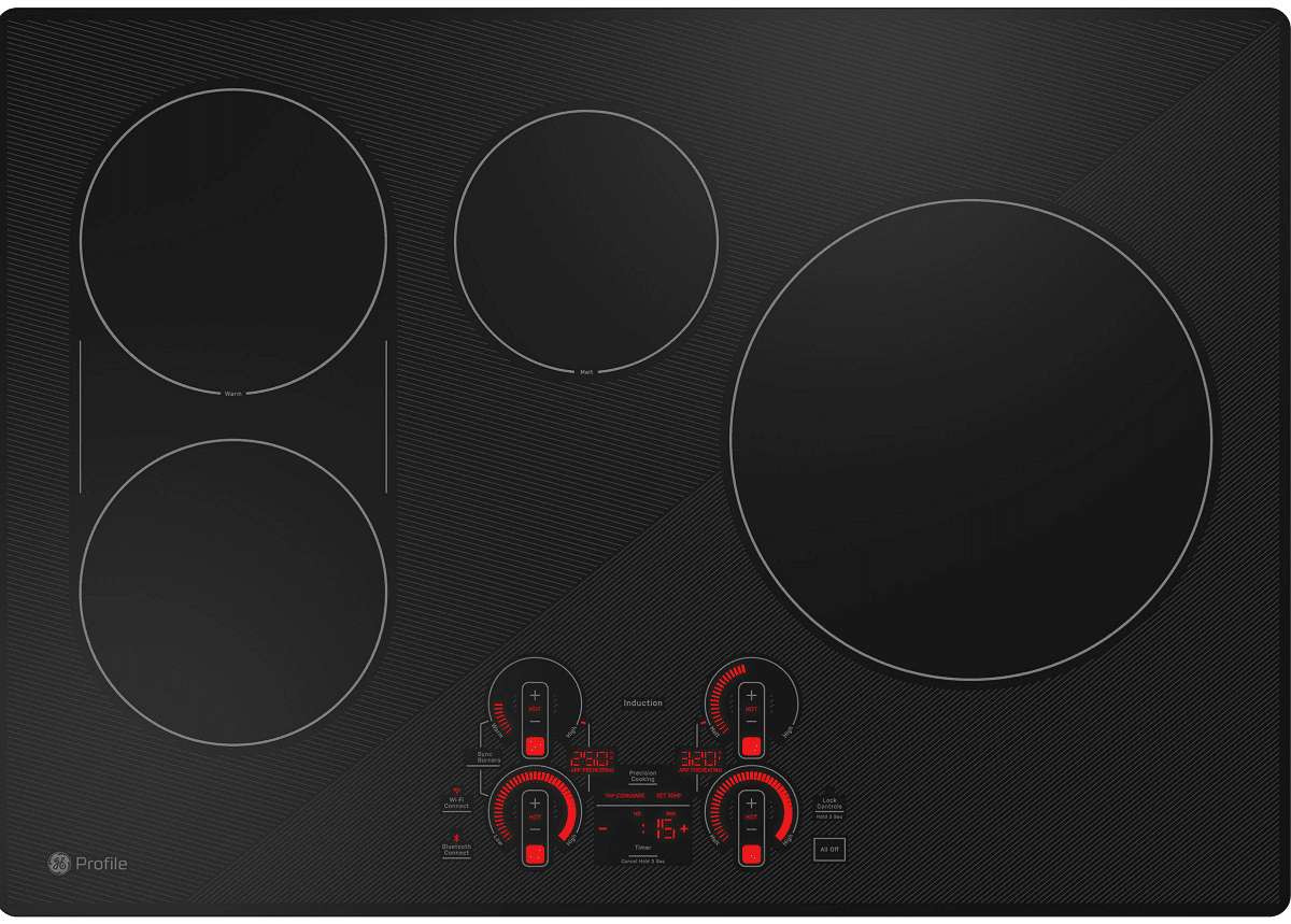 GE Profile PHP9030DTBB 30" Induction Cooktop with Touch Control and 4 ...