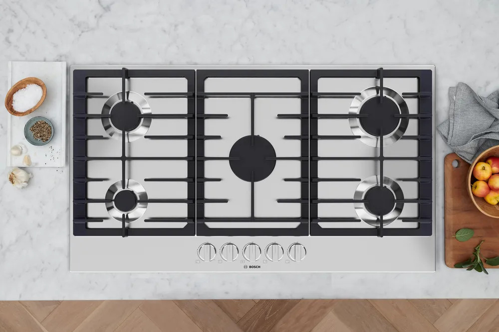 Bosch NGM3650UC 36" Gas Cooktop with 5 Burners - Stainless Steel - US ...