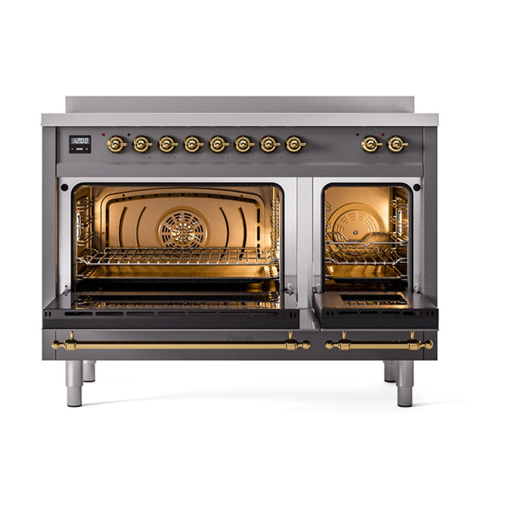 Ilve UPI486NMPMGG Nostalgie 48" Induction Range with 6 Cooking Elements ...