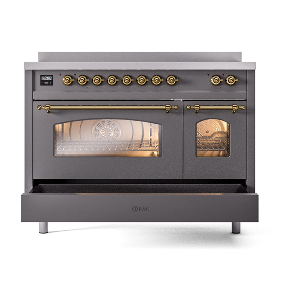 Ilve UPI486NMPMGG Nostalgie 48" Induction Range with 6 Cooking Elements ...