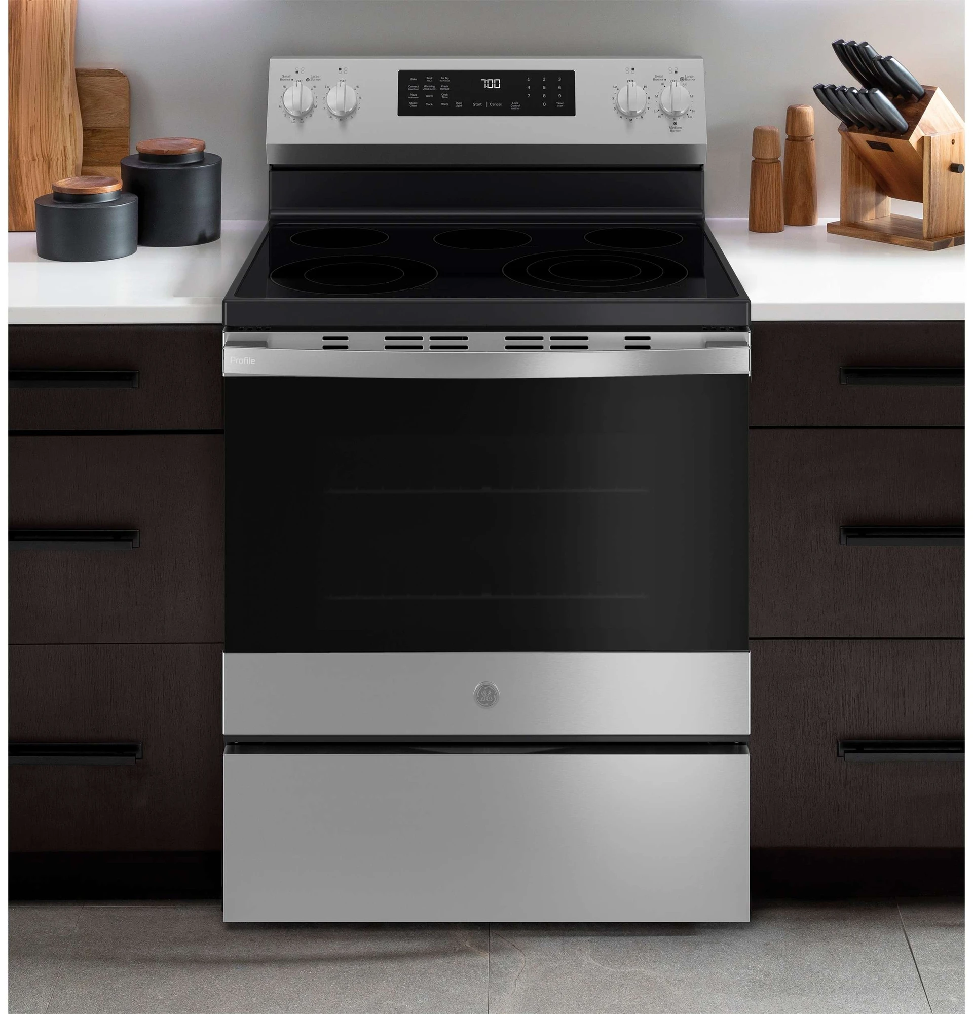 GE Profile PRF700AYFS 30" Smart Free-Standing Electric Convection Range ...