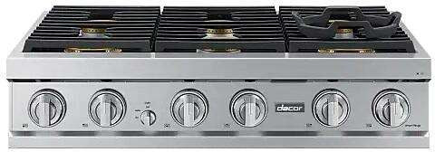 DTT36T960GS Dacor 36" Transitional Series Smart Natural Gas Rangetop ...