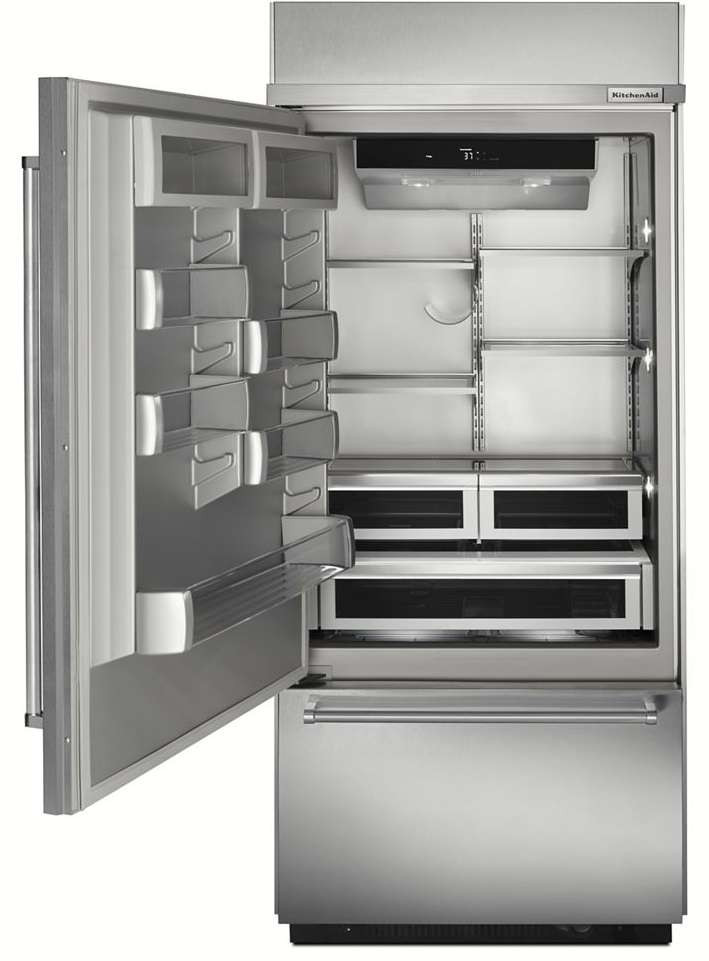 KitchenAid KBBL306ESS 36" Built-in Bottom- Mount Refrigerator 20.9 cu ...