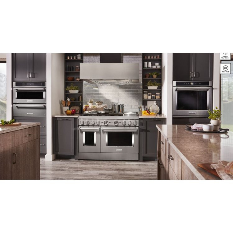 KitchenAid KFDC558JSS 48"Dual Fuel Range with 6 Burners and EvenHeat ...