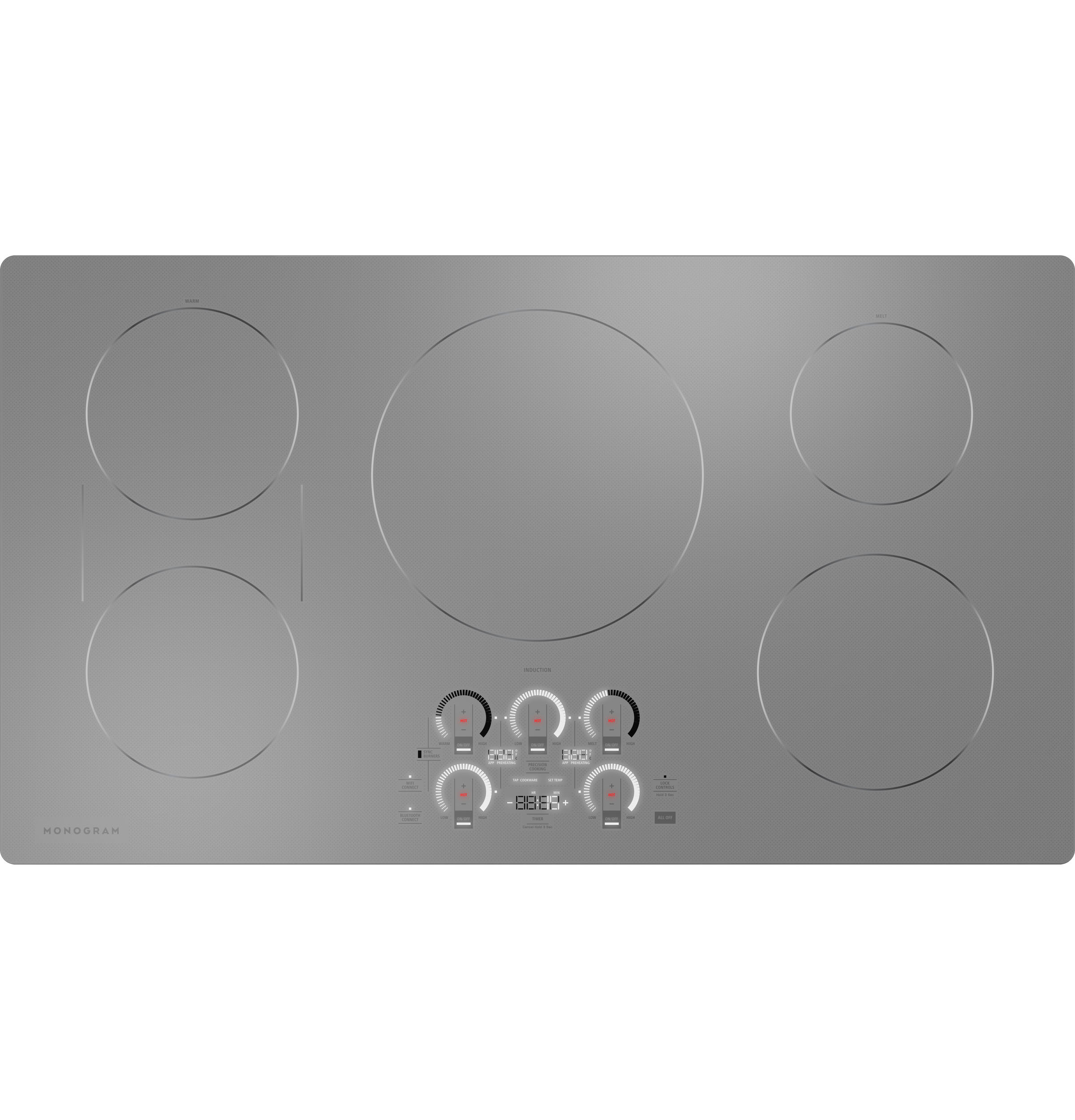 Monogram ZHU36RSTSS 36" Induction Cooktop with Glide Touch Control and ...