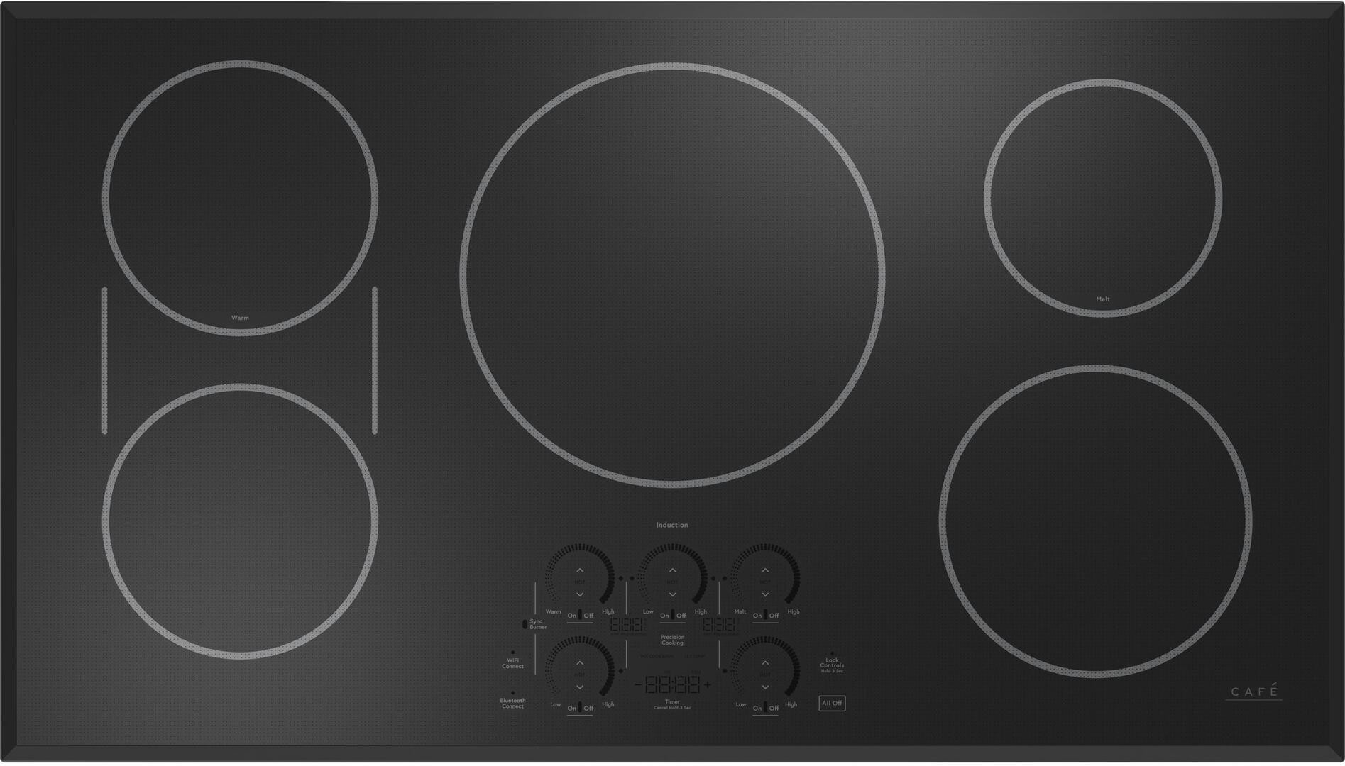Cafe CHP90361TBB 36" Induction Cooktop with 5 Cooking Elements and Hot ...