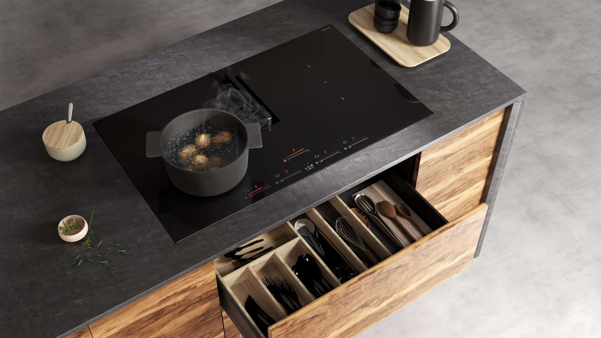 Elica ENF430BL 30" NikolaTesla Flux Induction Cooktop with 4 Cooking ...