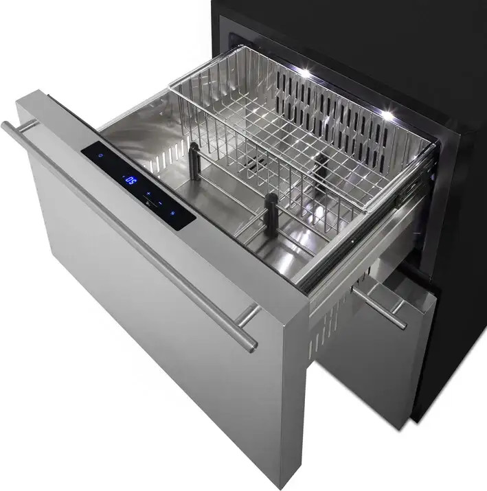 Summit ADFD243OS 24" 2-Drawer Freezer with Professional Handle and ...