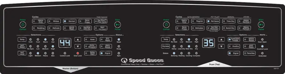 Speed Queen SF7008WE 27" Stacked Laundry Center with 3.4 cu. ft. Washer ...