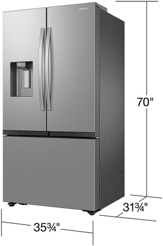 RF27CG5400SR Samsung 36" Counter Depth 3-Door French Door Refrigerator ...