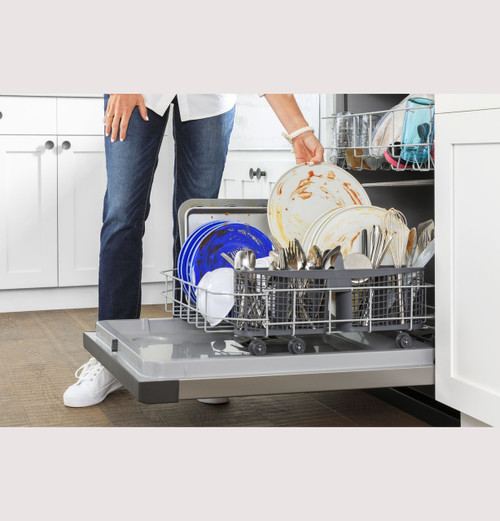 GE GDF535PSRSS 24" Front Control Dishwasher with Steam Sanitize and 4 ...