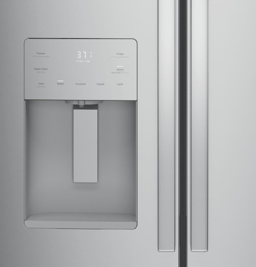 GE GFE24JYKFS 33" French Door Refrigerator with Exterior Ice & Water 23 ...