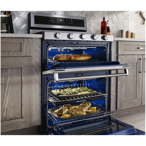KitchenAid. KFDD500ESS 30" Dual Fuel Range with Double Oven SatinGlide ...